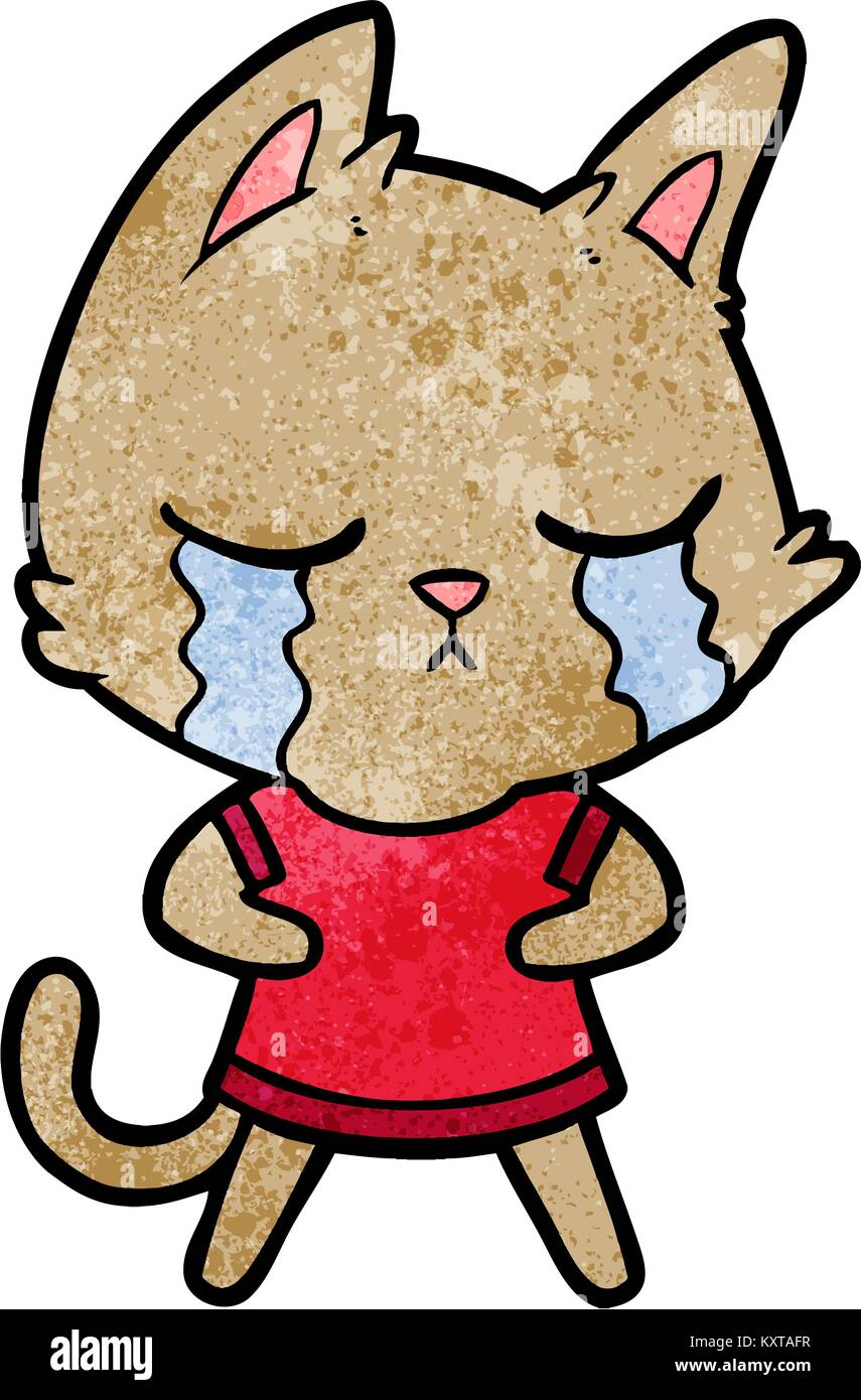 crying cartoon cat Stock Vector Image & Art - Alamy