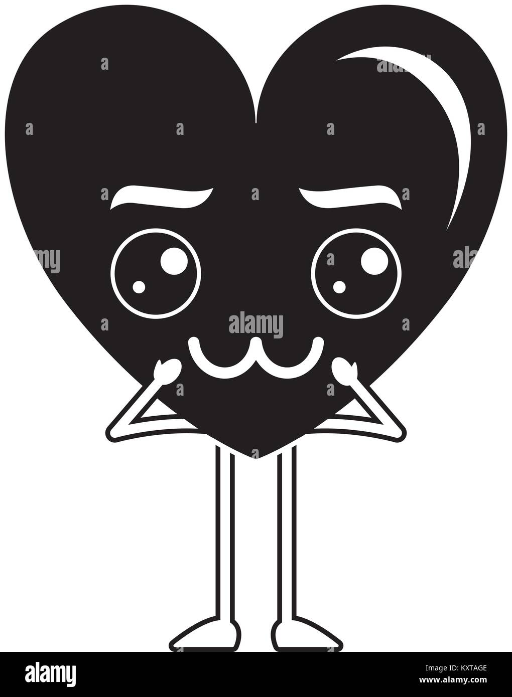 heart love sad kawaii character Stock Vector Image & Art - Alamy