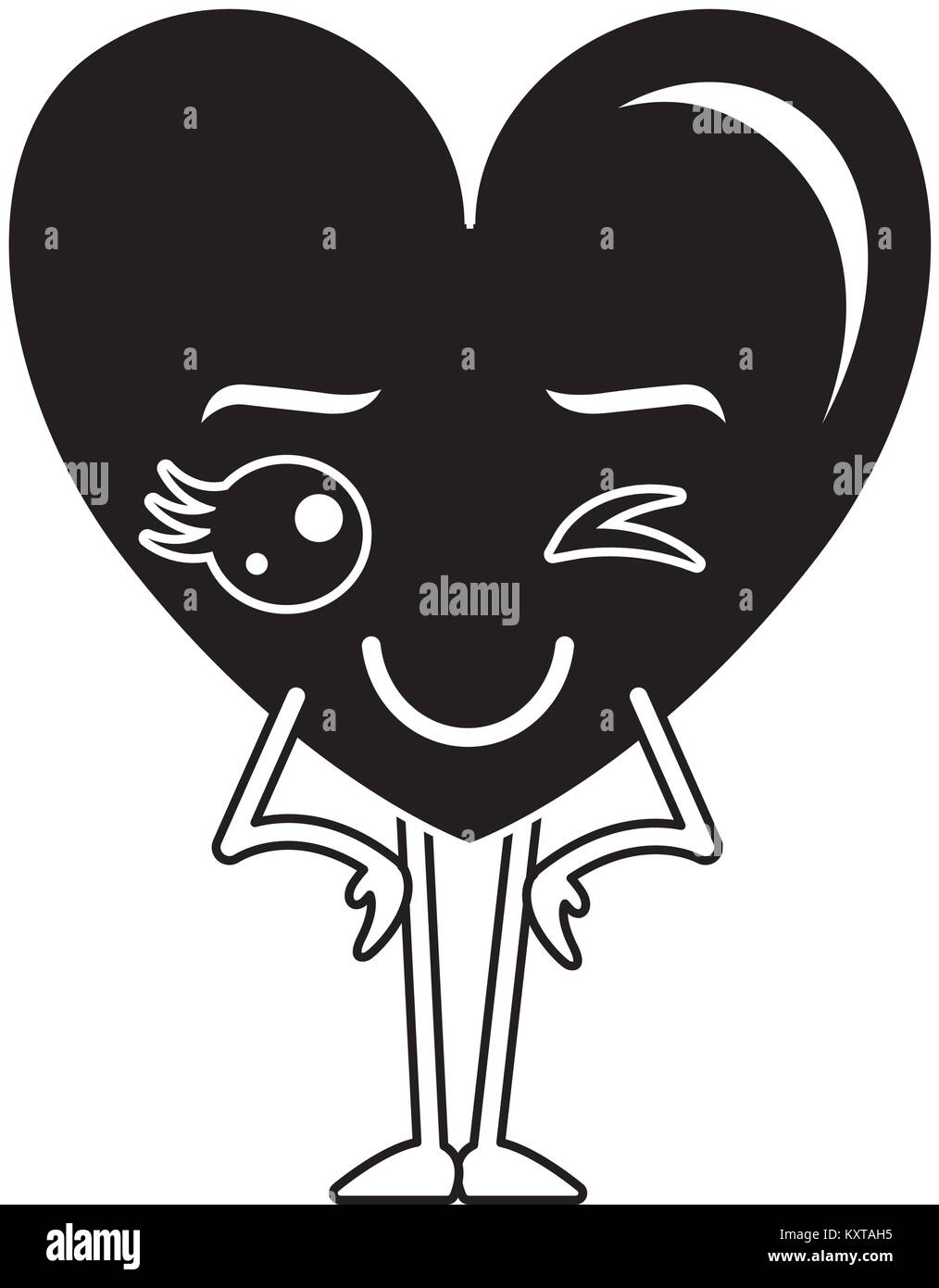 heart love happy kawaii character Stock Vector Image & Art - Alamy