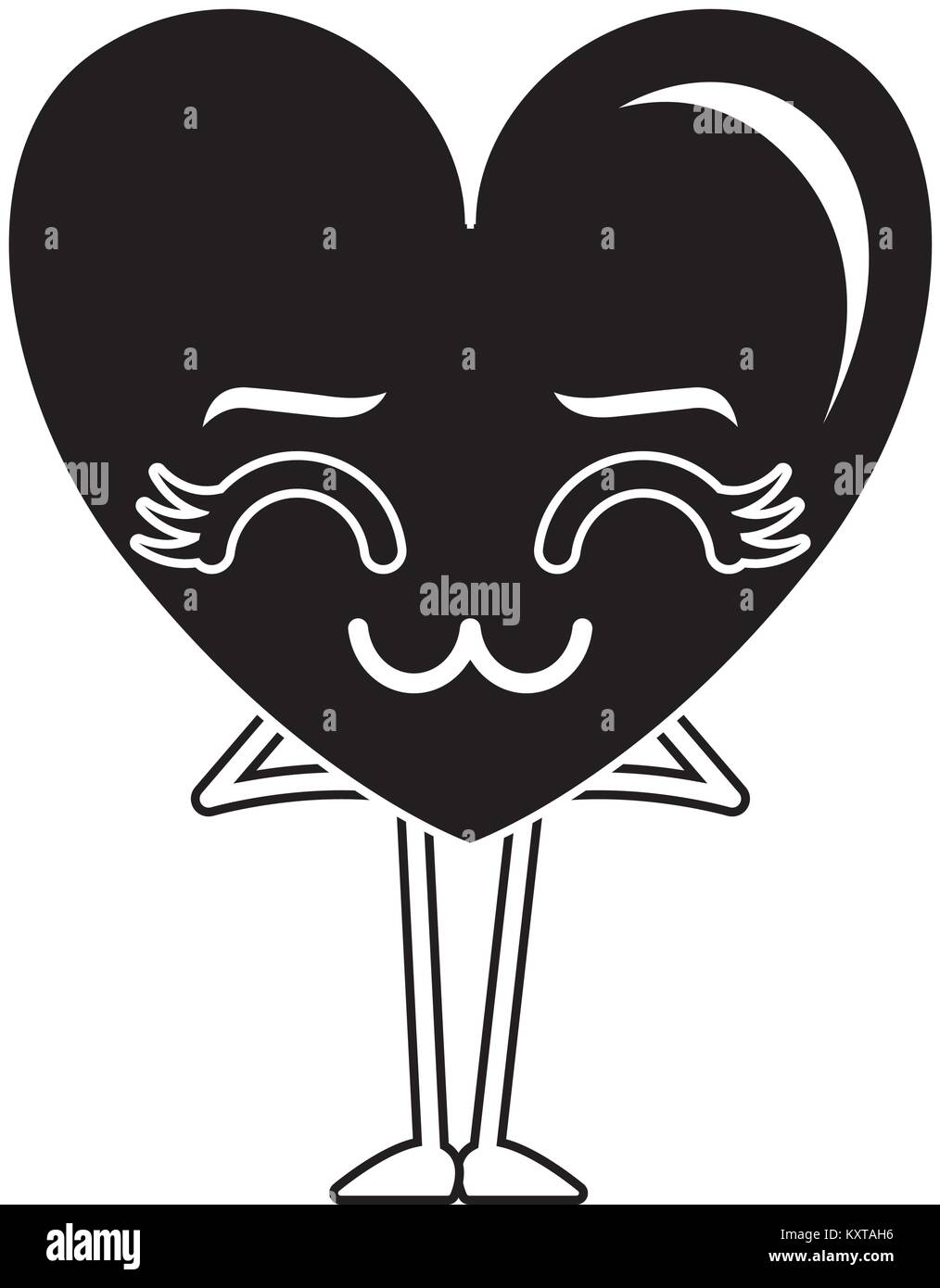 heart love sad kawaii character Stock Vector Image & Art - Alamy