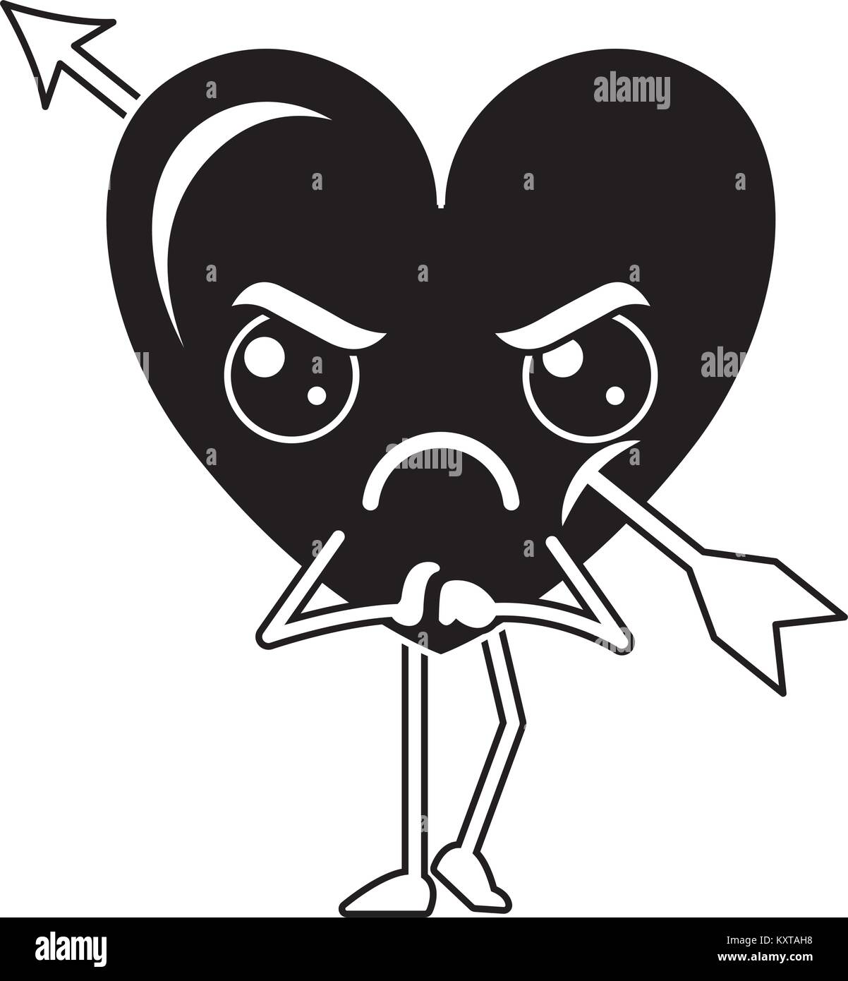 heart love with arrow kawaii character Stock Vector Image & Art - Alamy