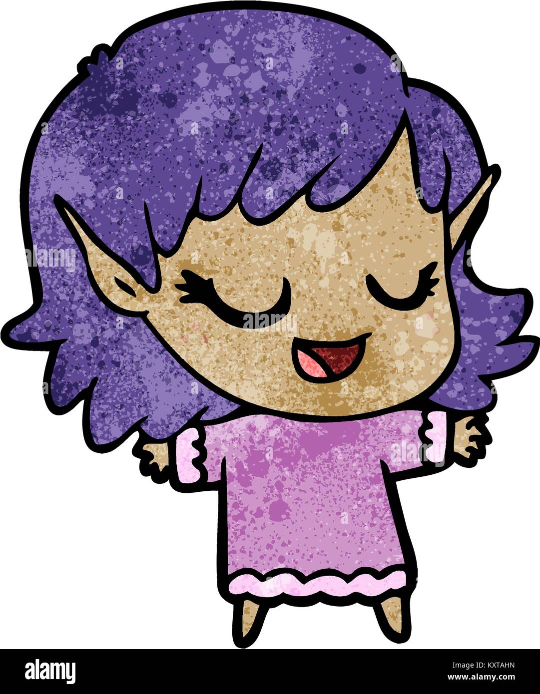 happy cartoon elf girl Stock Vector Image & Art - Alamy