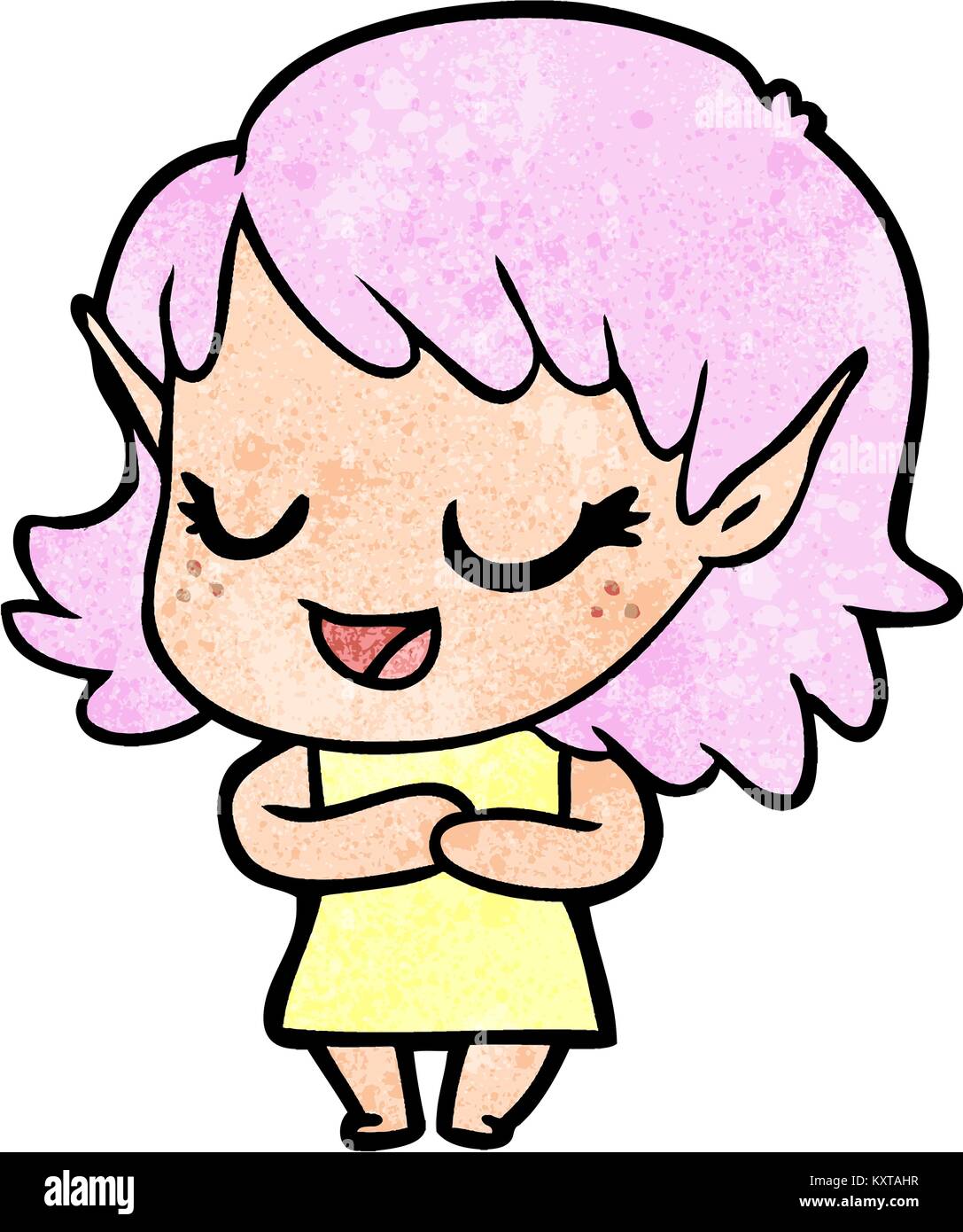 happy cartoon elf girl Stock Vector Image & Art - Alamy