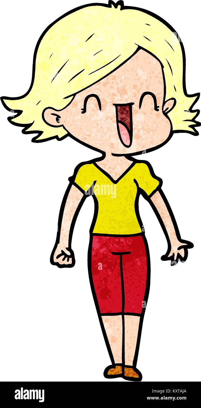 cartoon happy woman Stock Vector Image & Art - Alamy