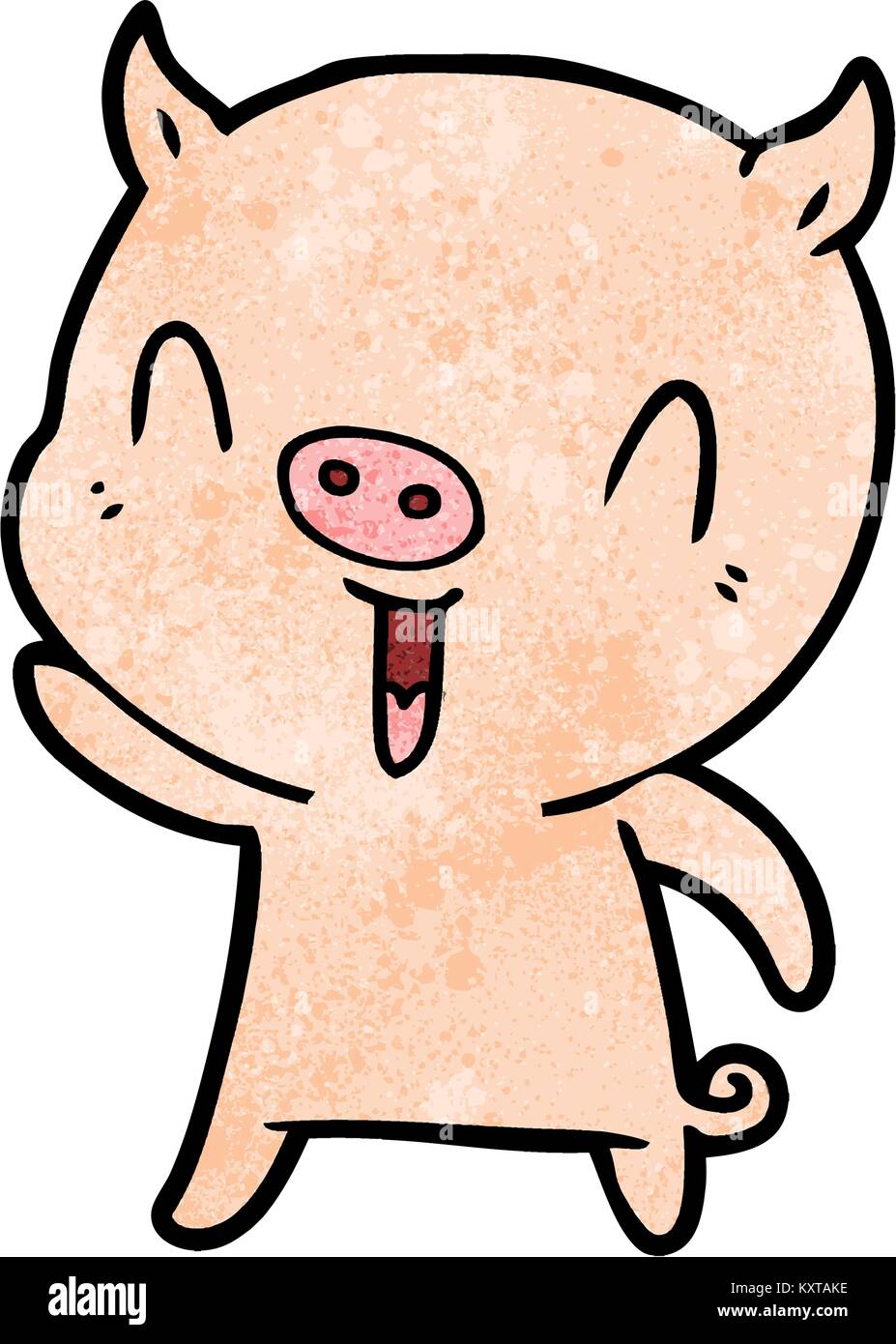 happy cartoon pig Stock Vector Image & Art - Alamy