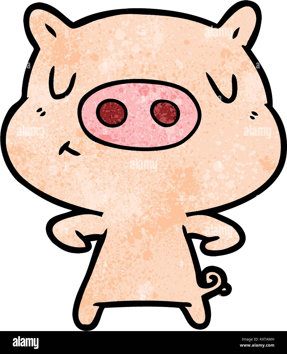cartoon content pig Stock Vector Image & Art - Alamy