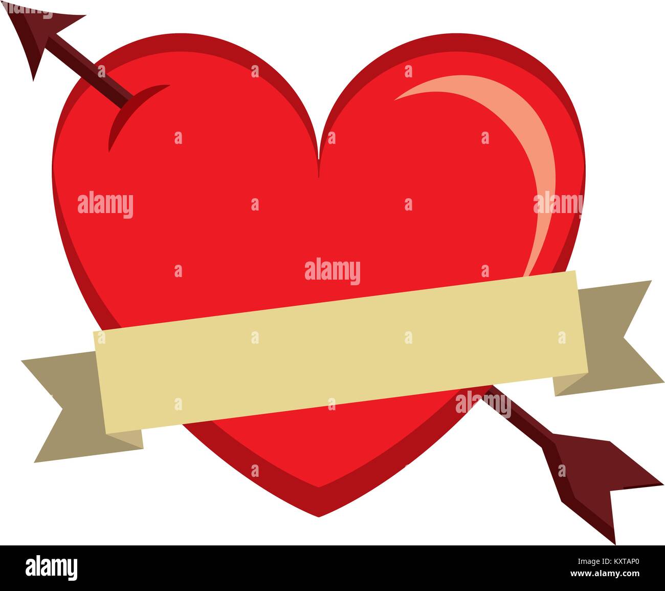 heart love with arrow and ribbon Stock Vector Image & Art - Alamy