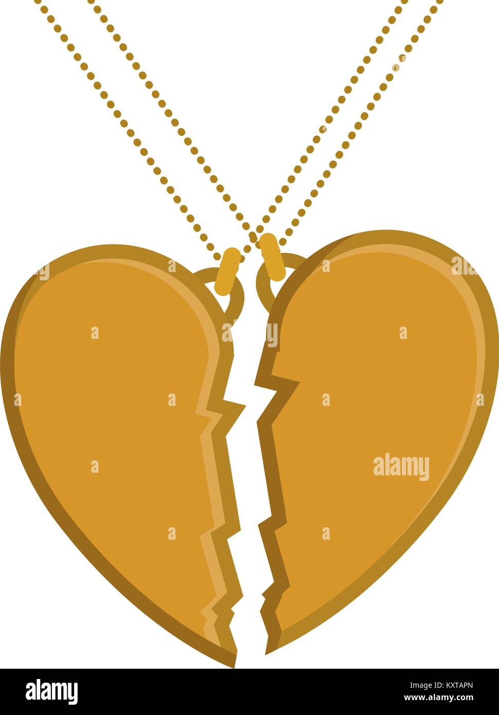 heart love broken necklace Stock Vector Image & Art - Alamy