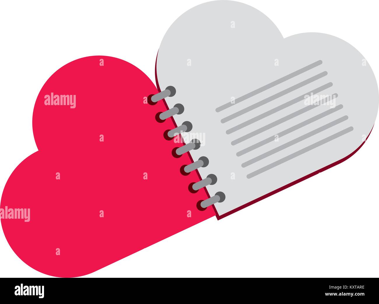 notebook with heart love shape Stock Vector Image & Art - Alamy