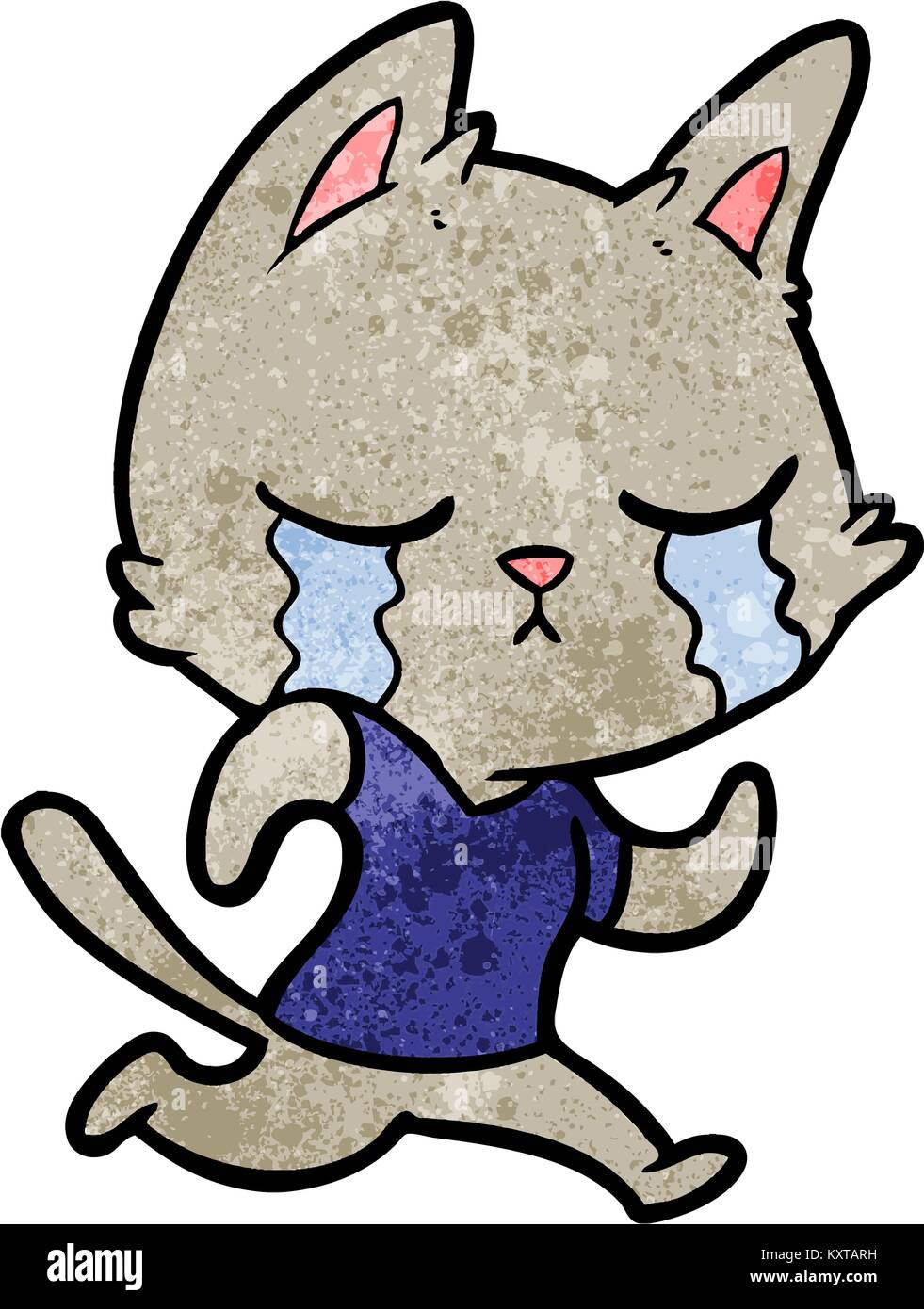 crying cartoon cat running away Stock Vector Image & Art - Alamy