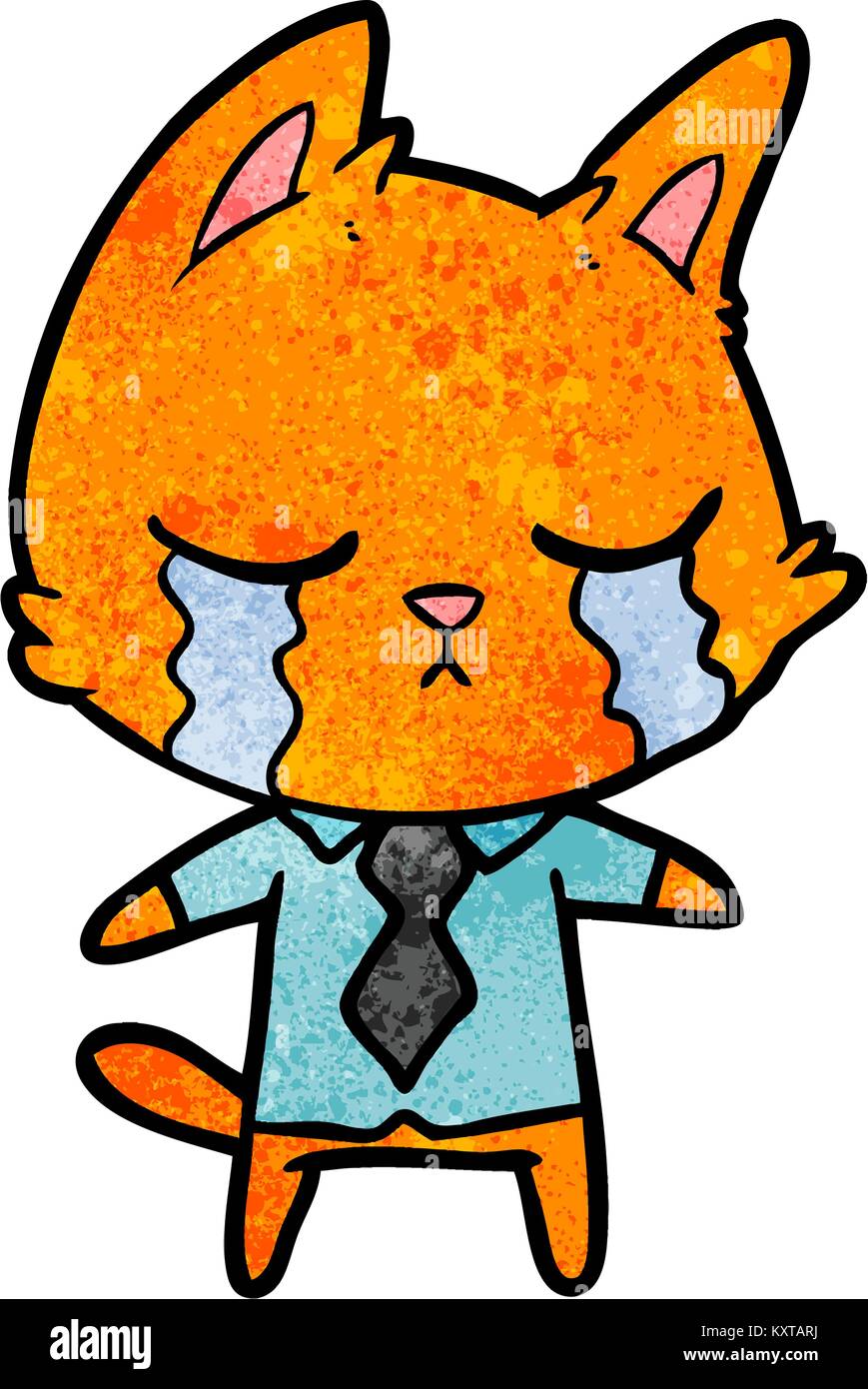 crying cartoon office worker cat Stock Vector Image & Art - Alamy