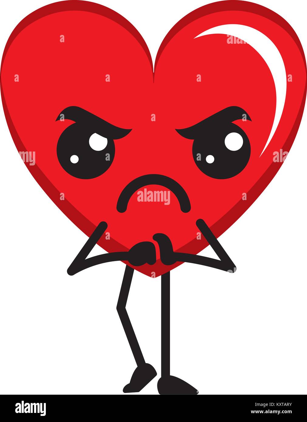 heart love sad kawaii character Stock Vector Image & Art - Alamy