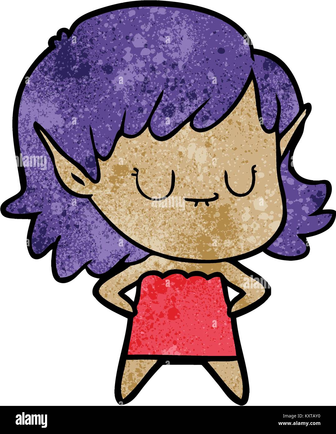 happy cartoon elf girl Stock Vector Image & Art - Alamy