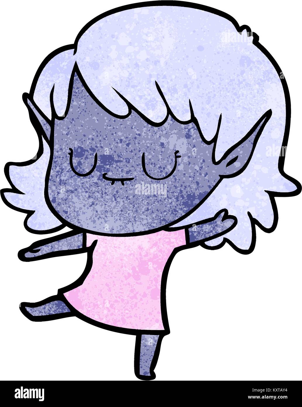 happy cartoon elf girl Stock Vector Image & Art - Alamy