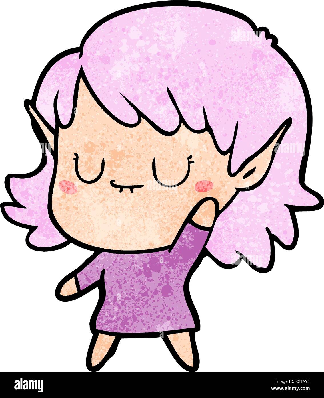 happy cartoon elf girl Stock Vector Image & Art - Alamy