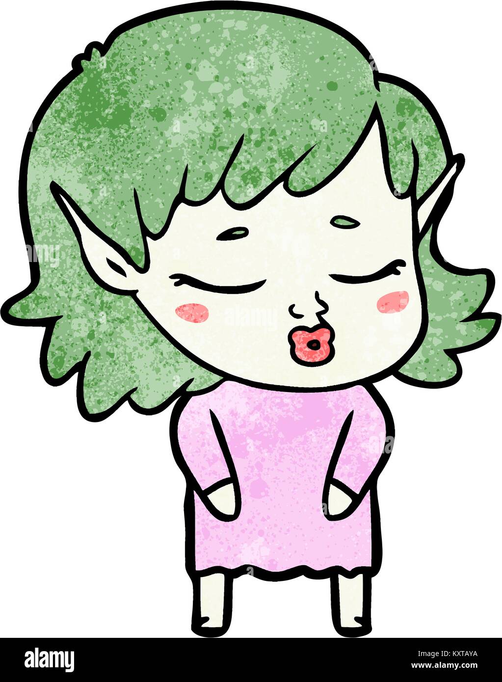 pretty cartoon elf girl Stock Vector Image & Art - Alamy