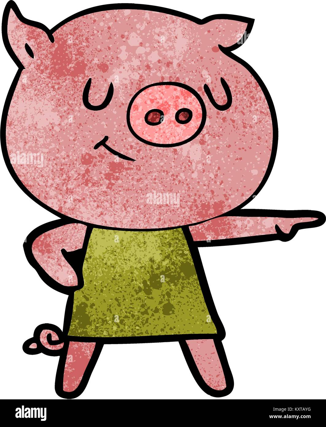 happy cartoon pig Stock Vector Image & Art - Alamy