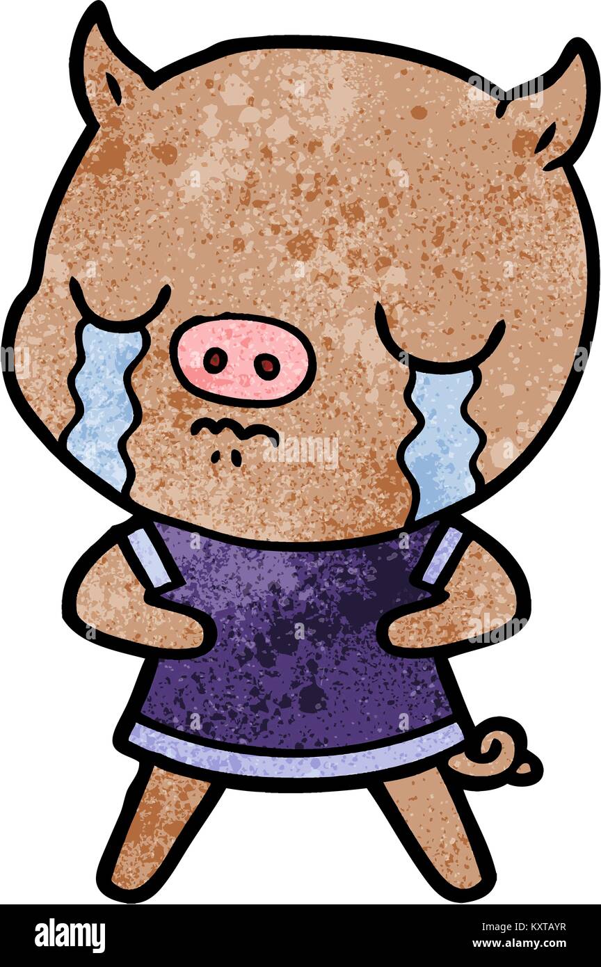 cartoon pig crying Stock Vector Image & Art - Alamy