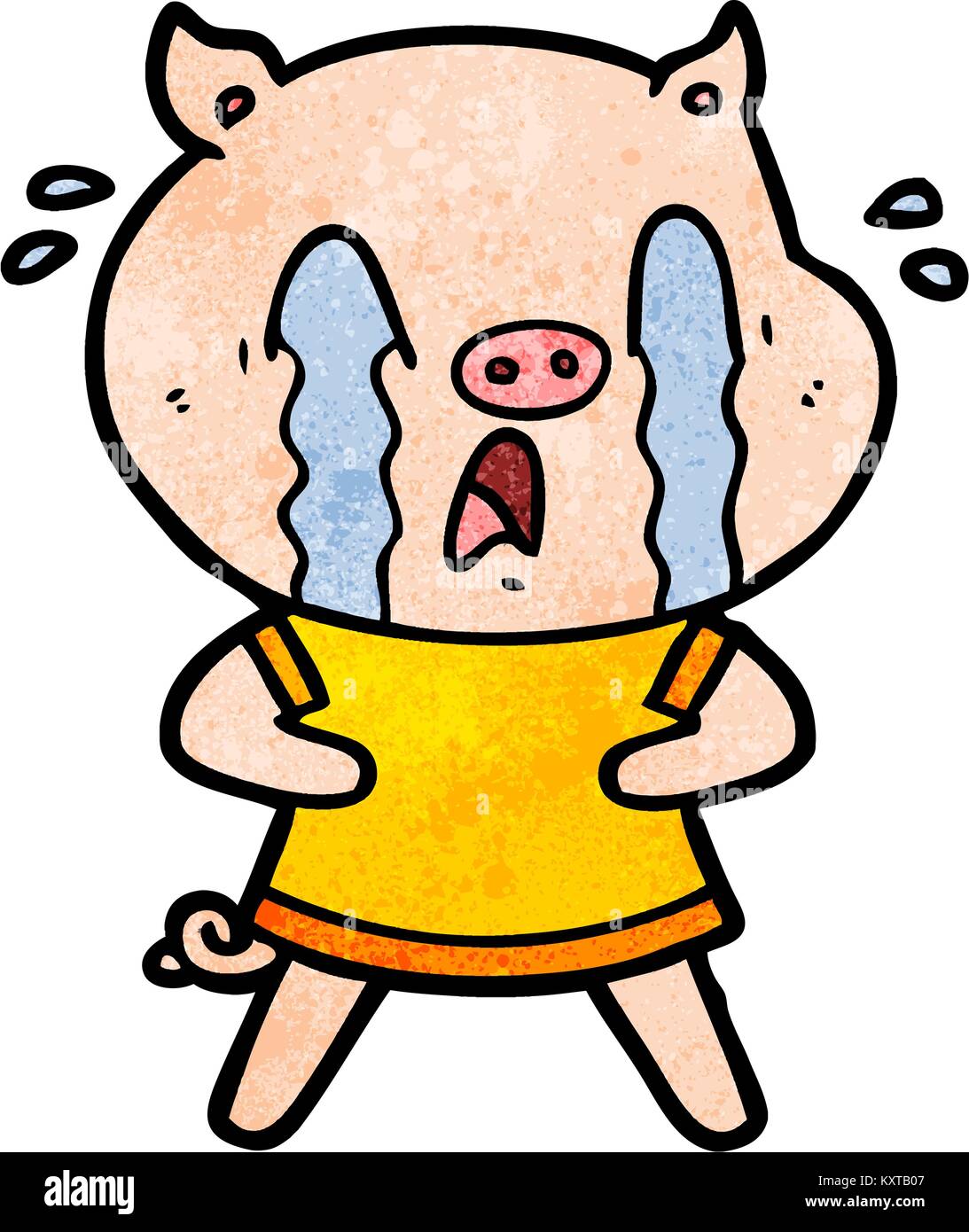 crying pig cartoon wearing human clothes Stock Vector Image & Art - Alamy