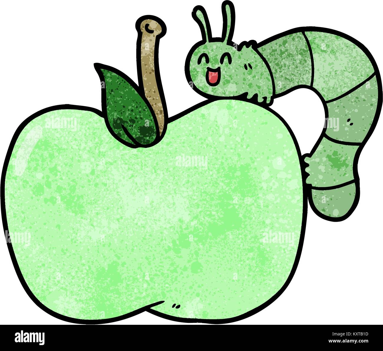 cartoon apple and bug Stock Vector Image & Art - Alamy