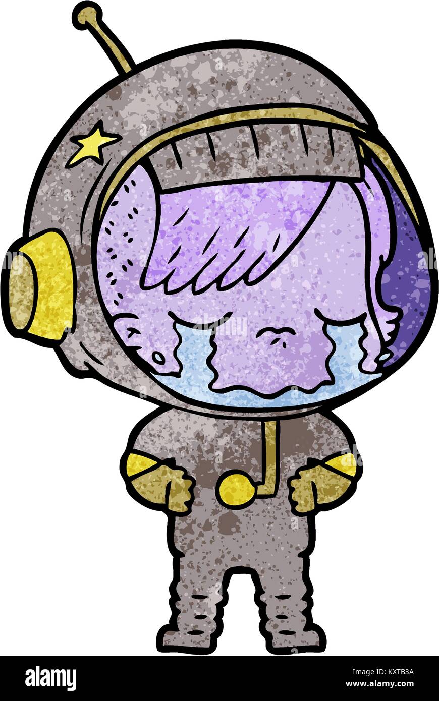 cartoon crying astronaut girl Stock Vector Image & Art - Alamy
