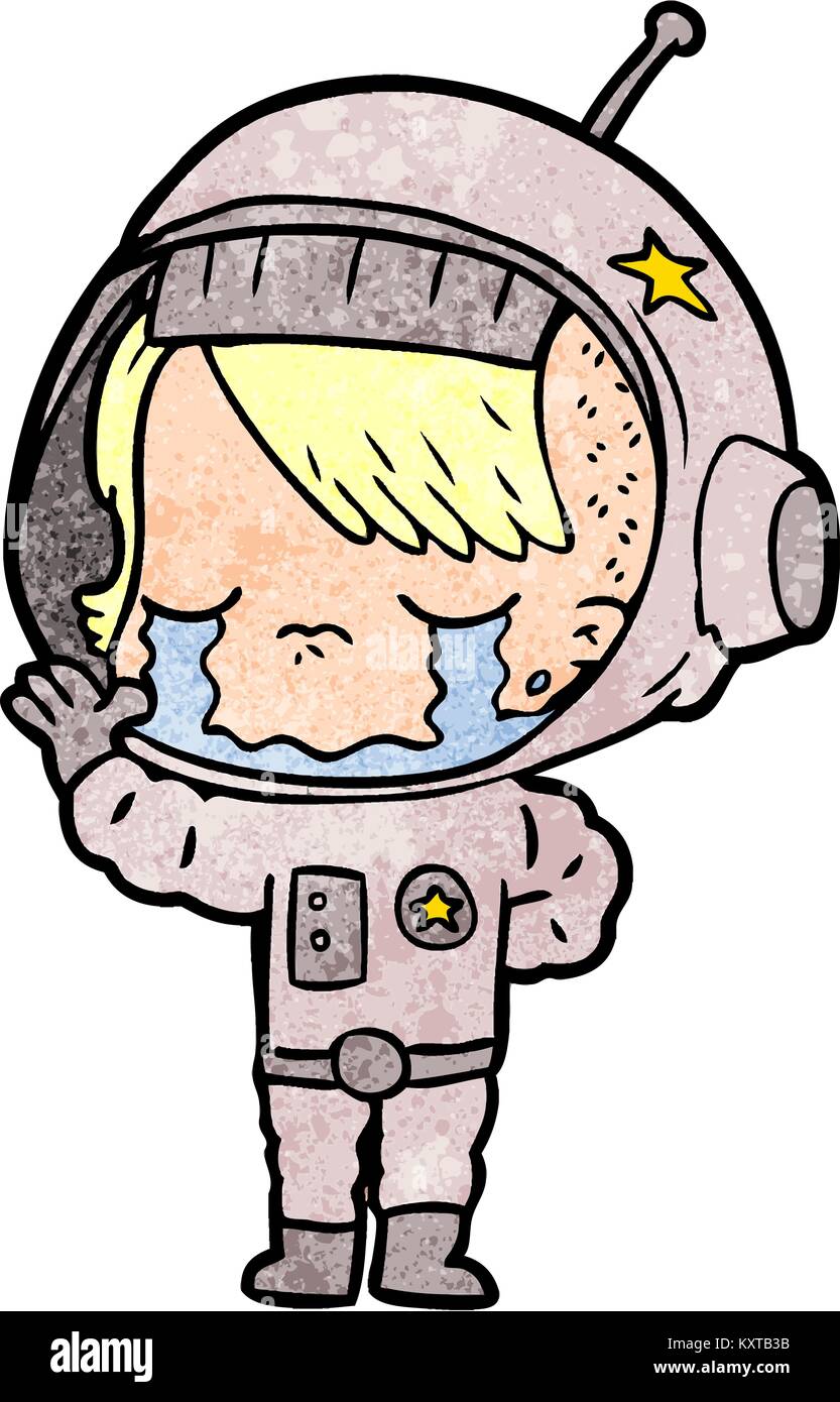 cartoon crying astronaut girl Stock Vector Image & Art - Alamy