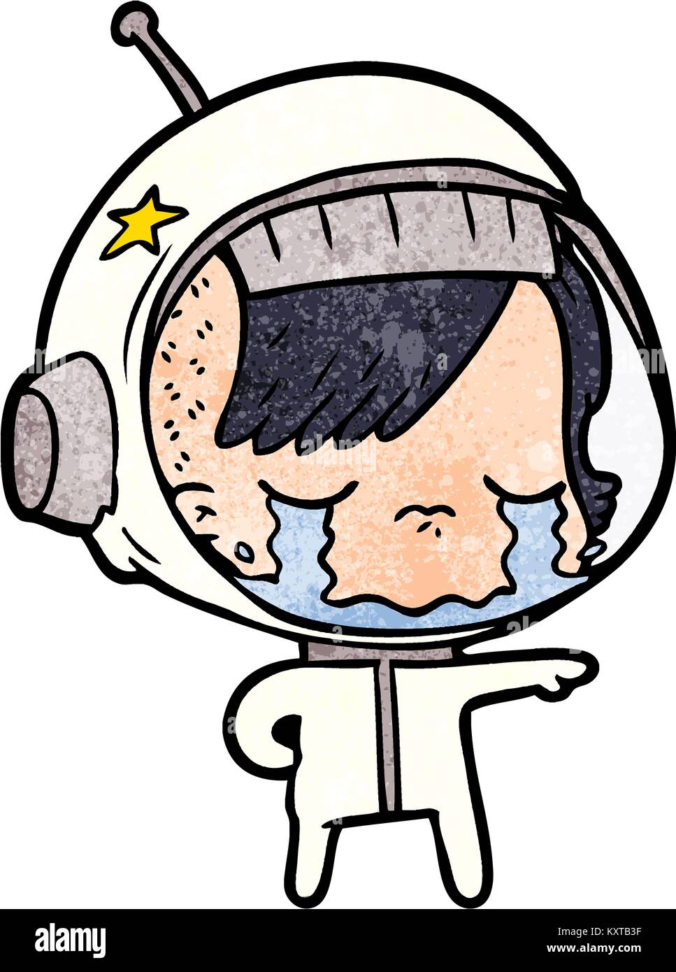cartoon crying astronaut girl Stock Vector Image & Art - Alamy