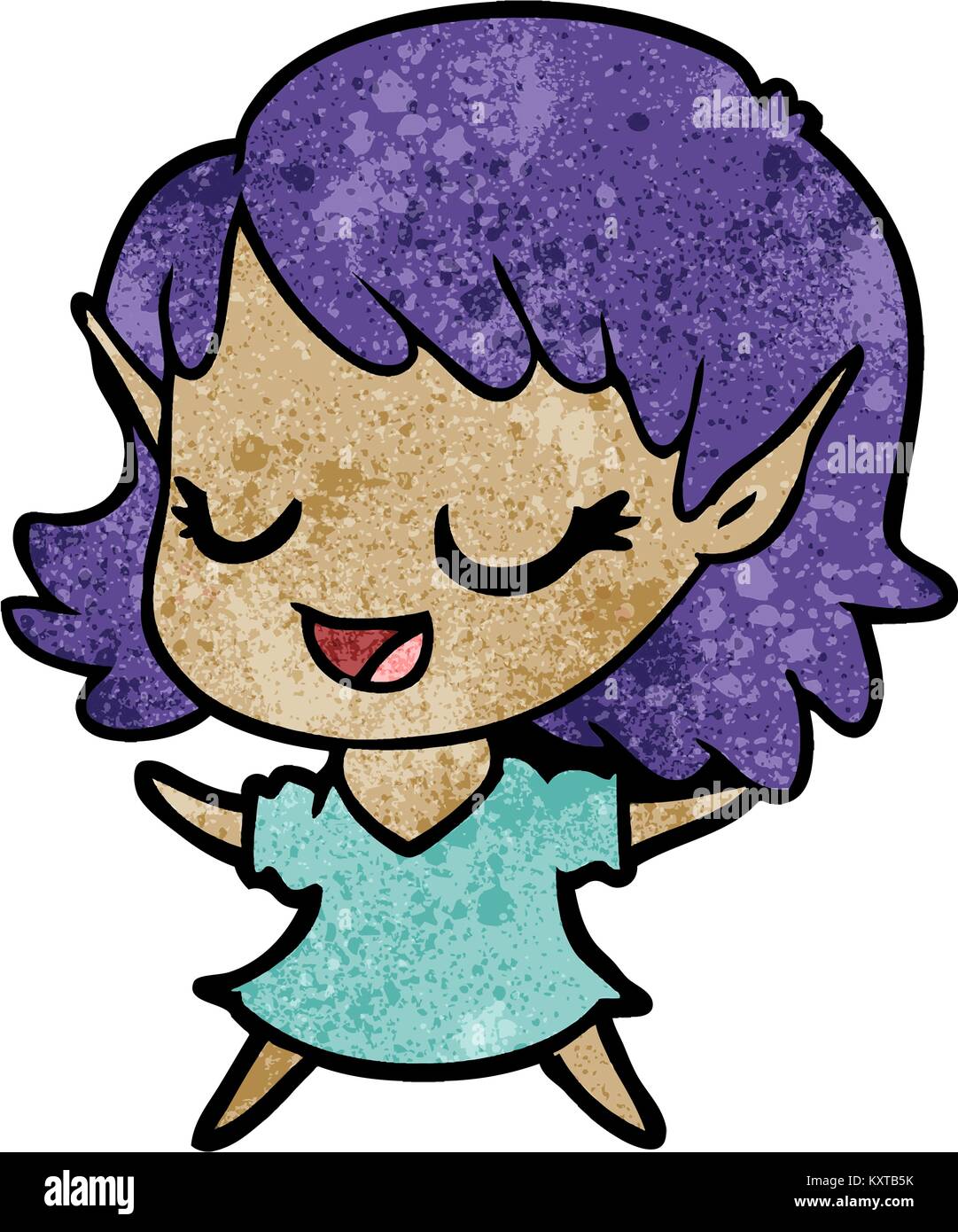 happy cartoon elf girl Stock Vector Image & Art - Alamy