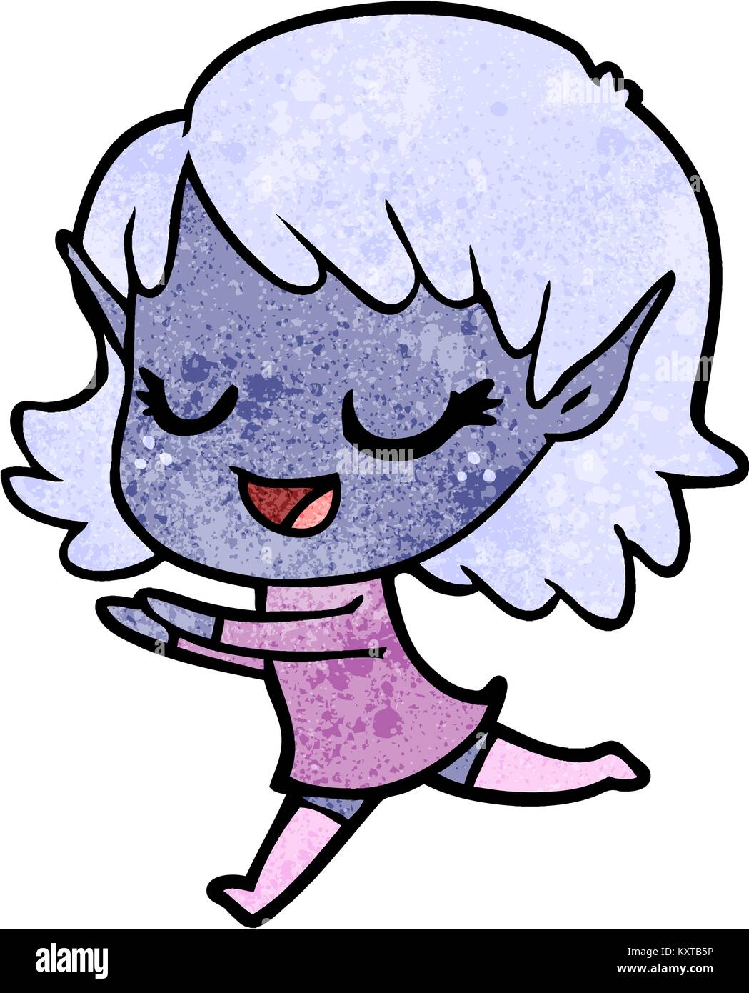 happy cartoon elf girl running Stock Vector Image & Art - Alamy