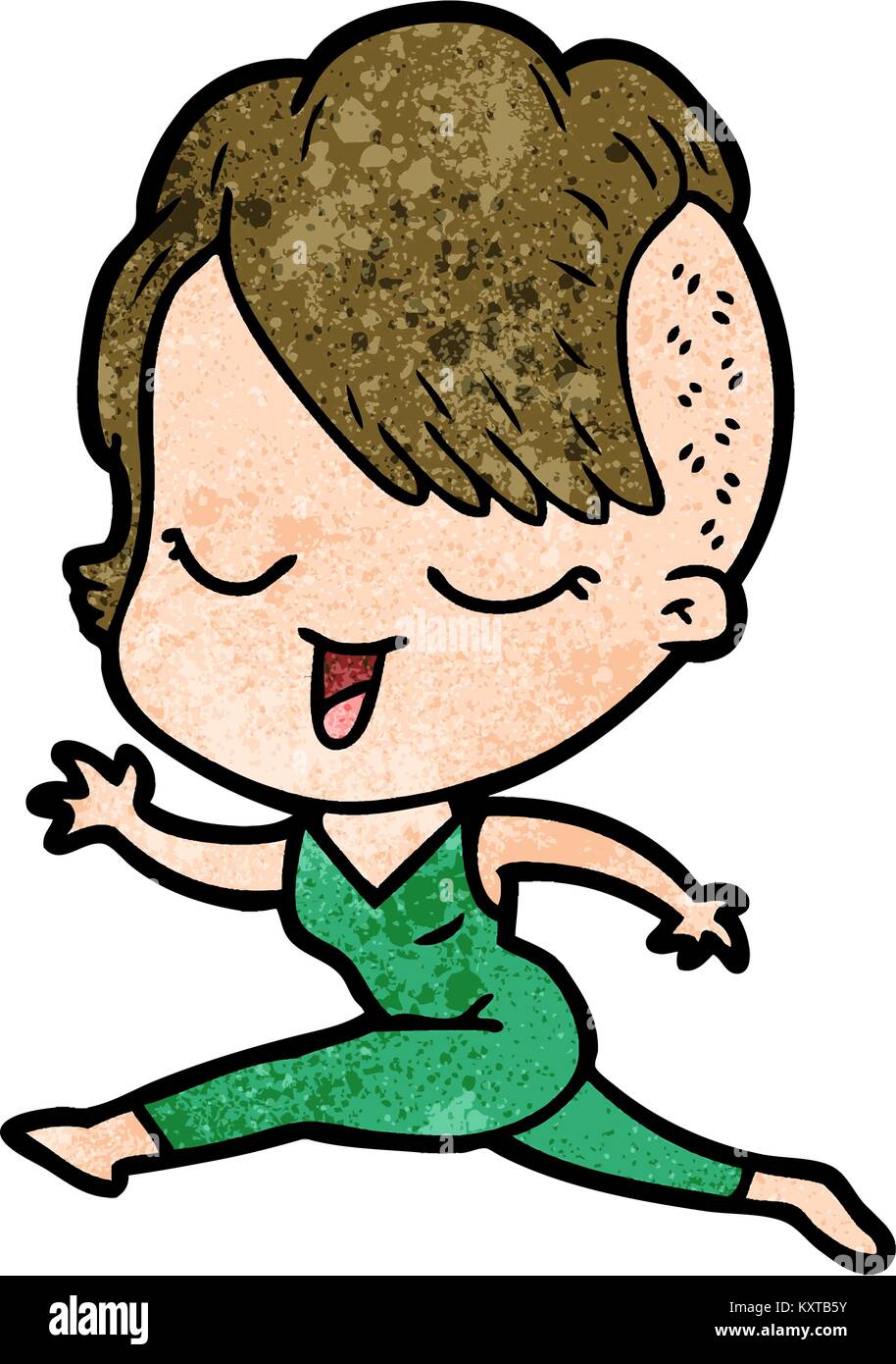 happy cartoon girl running Stock Vector Image & Art - Alamy