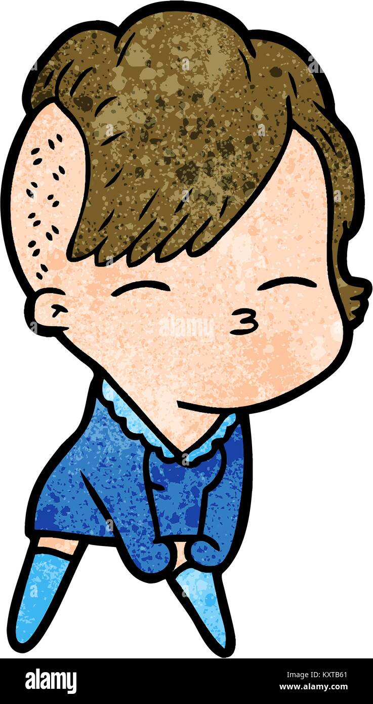 cartoon squinting girl Stock Vector Image & Art - Alamy