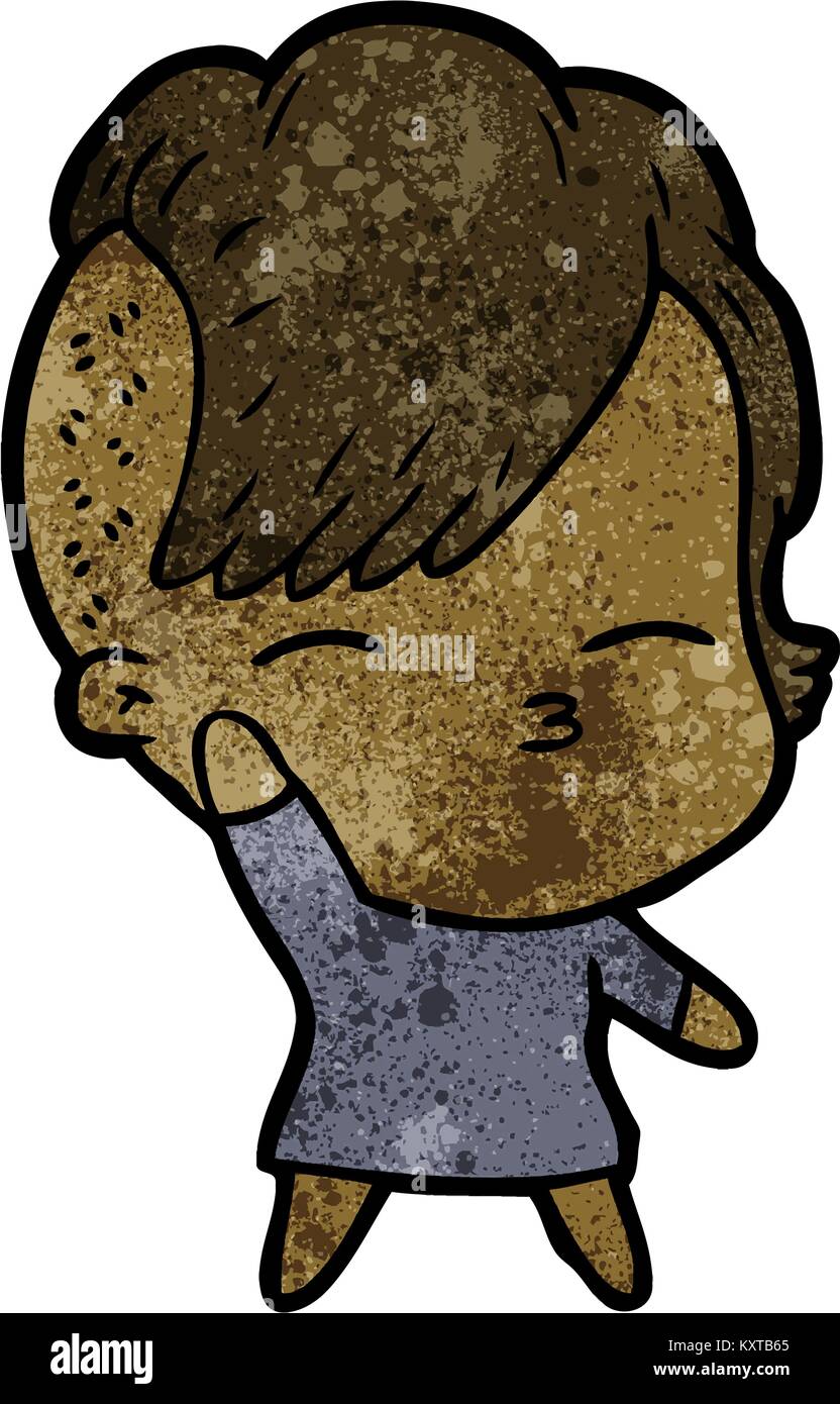 cartoon squinting girl Stock Vector Image & Art - Alamy