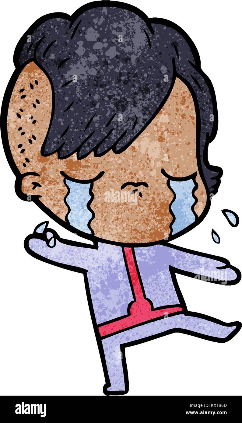 cartoon crying girl wearing space clothes Stock Vector Image & Art - Alamy