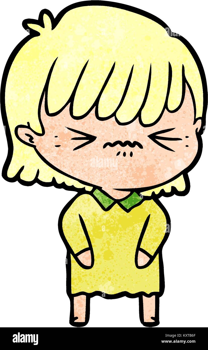 annoyed cartoon girl Stock Vector Image & Art - Alamy