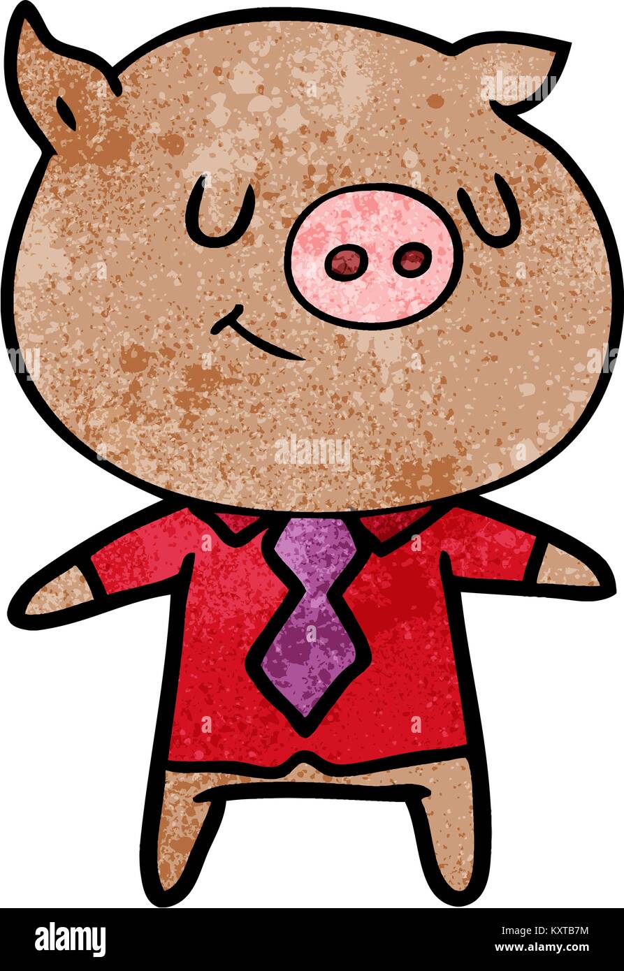 happy cartoon smart pig Stock Vector Image & Art - Alamy