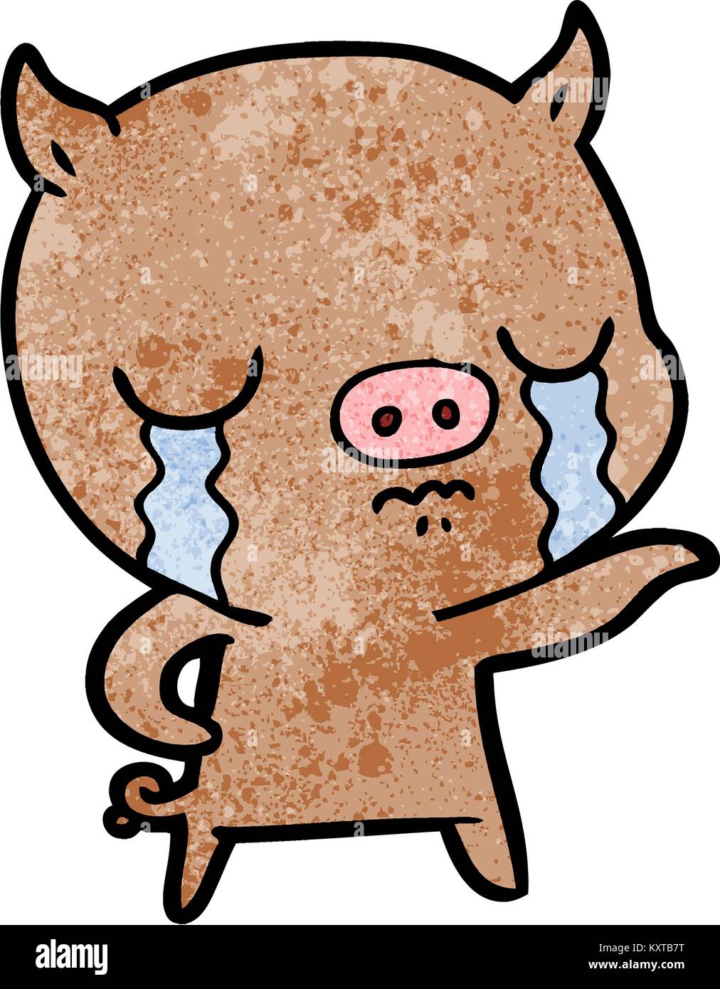 cartoon pig crying pointing Stock Vector Image & Art - Alamy