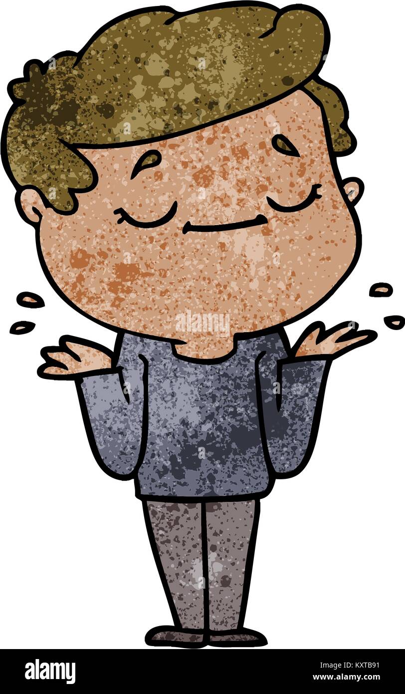 cartoon peaceful man shrugging Stock Vector Image & Art - Alamy