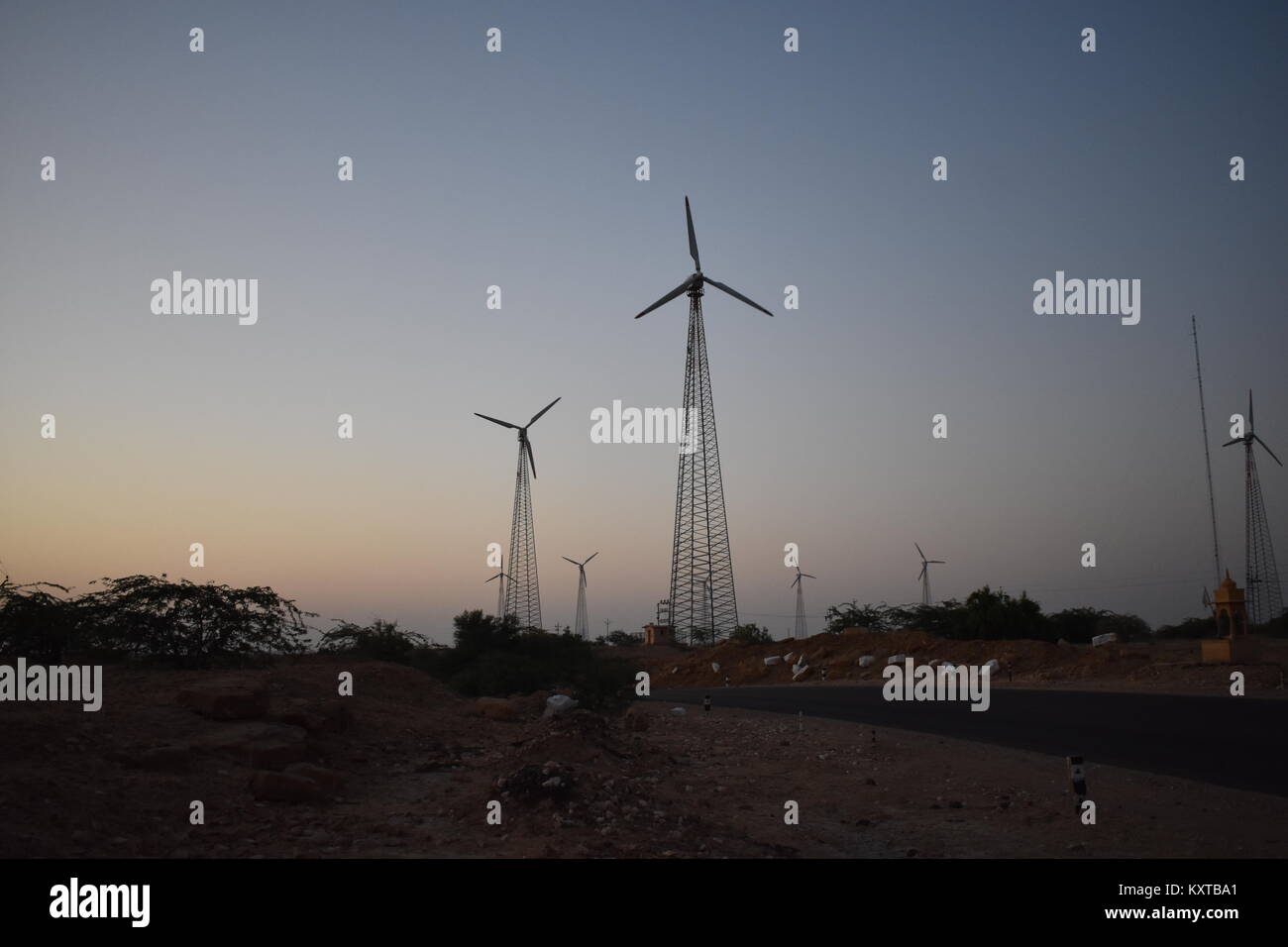 modern windmills in thar desert jaisalmer rajasthan india Stock Photo ...