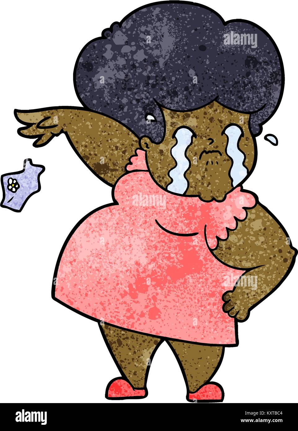 cartoon crying woman dropping handkerchief Stock Vector Image & Art - Alamy