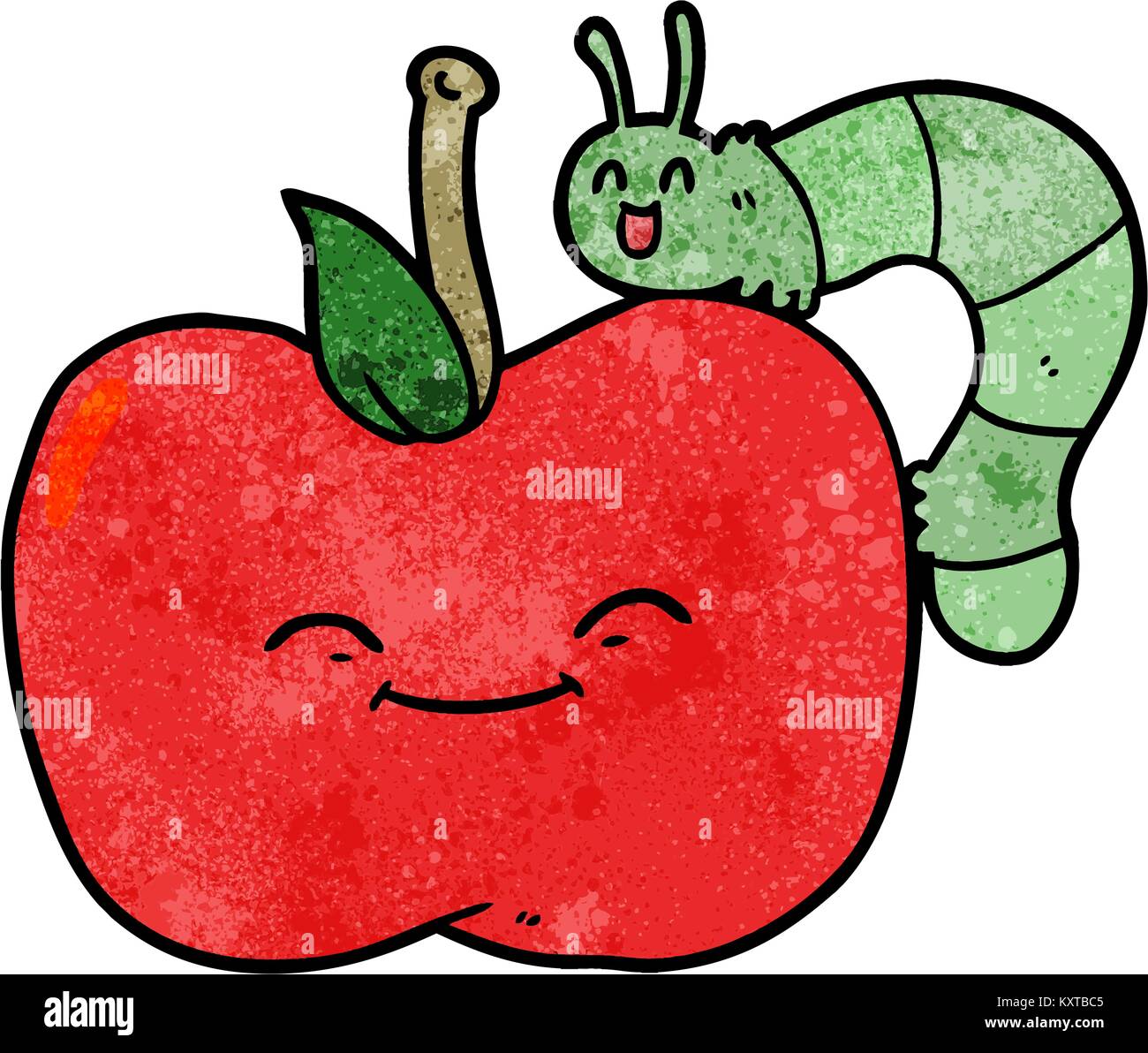 cartoon apple and bug Stock Vector Image & Art - Alamy