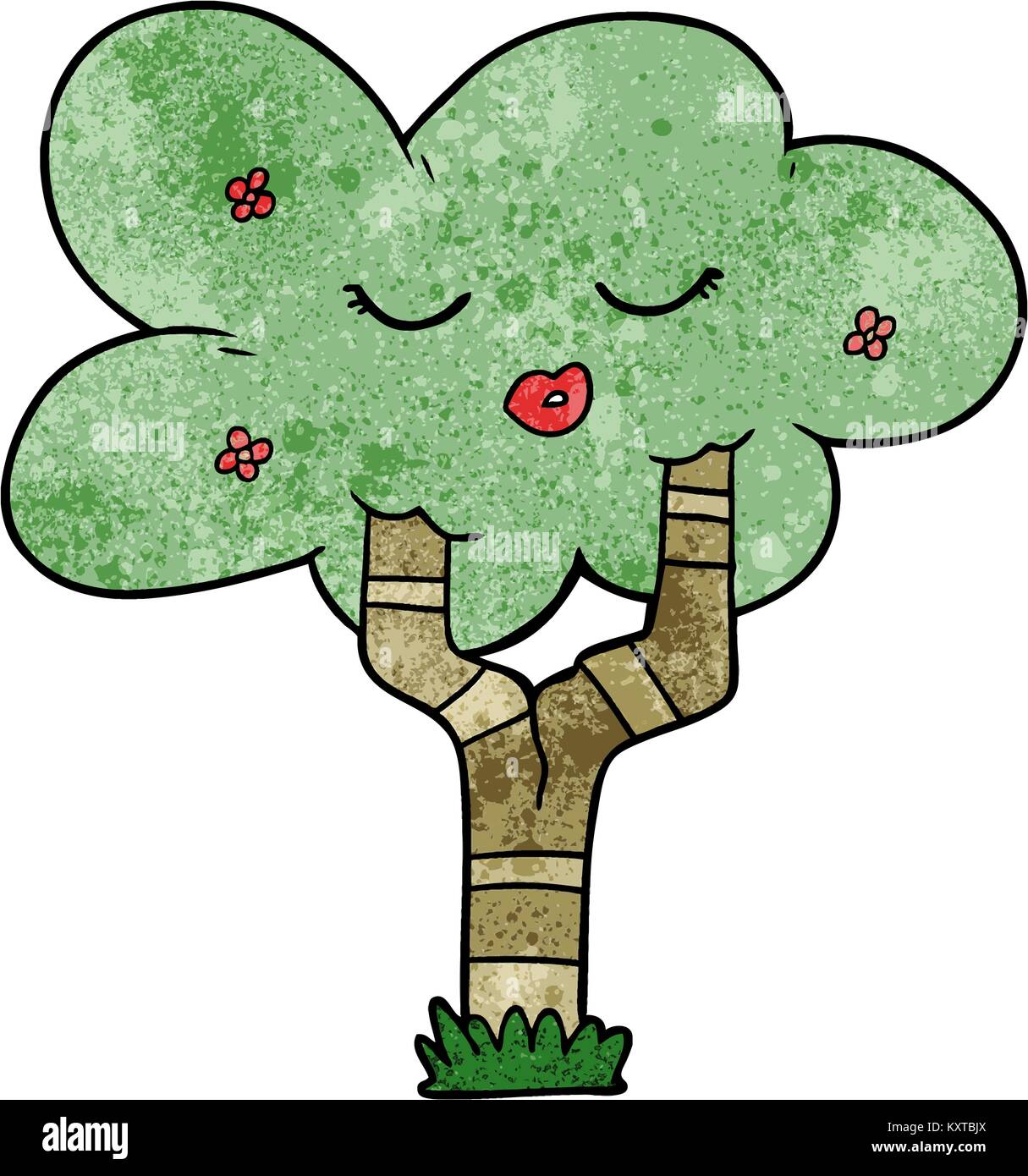 cartoon tree with face Stock Vector Image & Art - Alamy