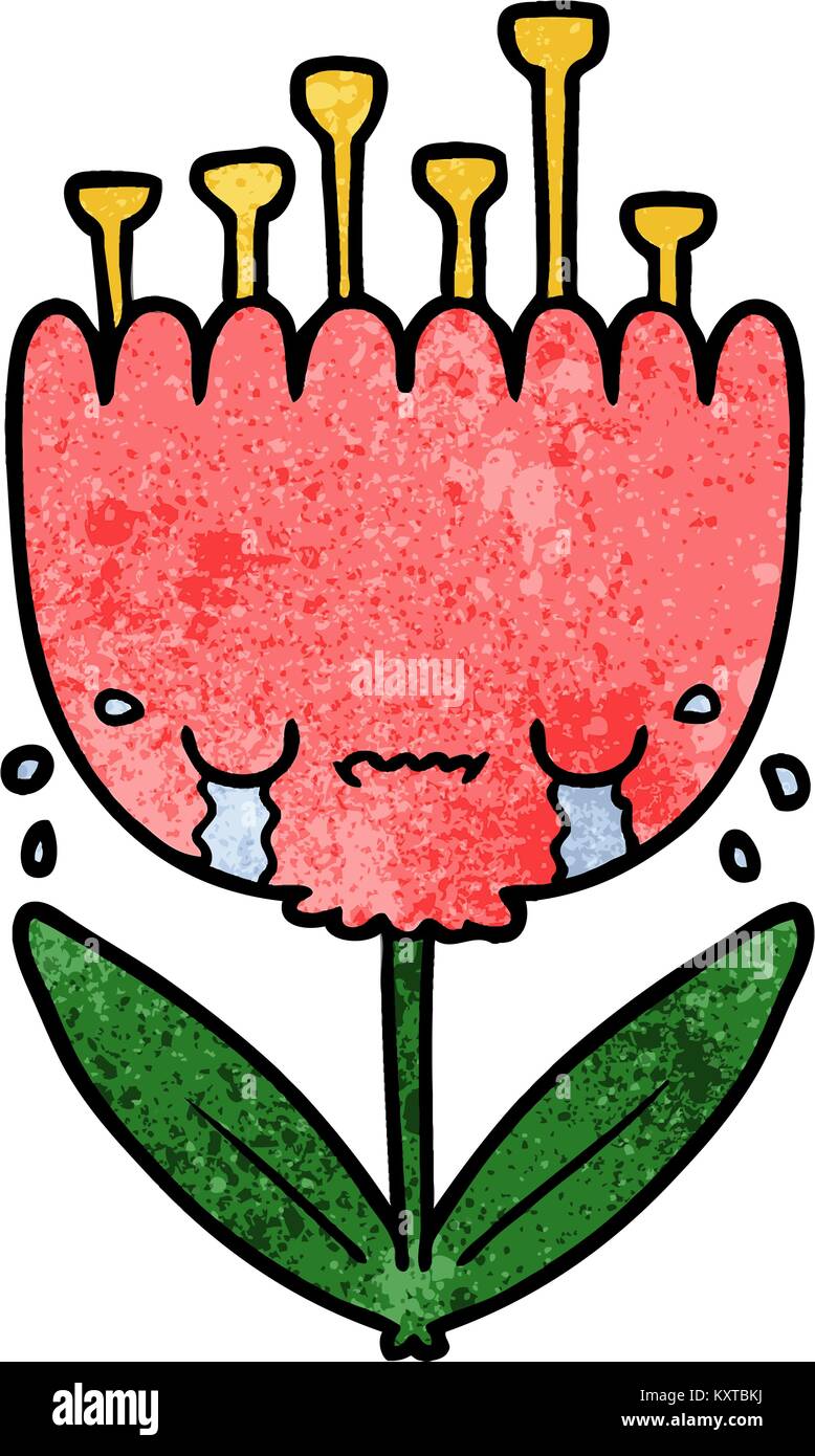 crying cartoon flower Stock Vector Image & Art - Alamy