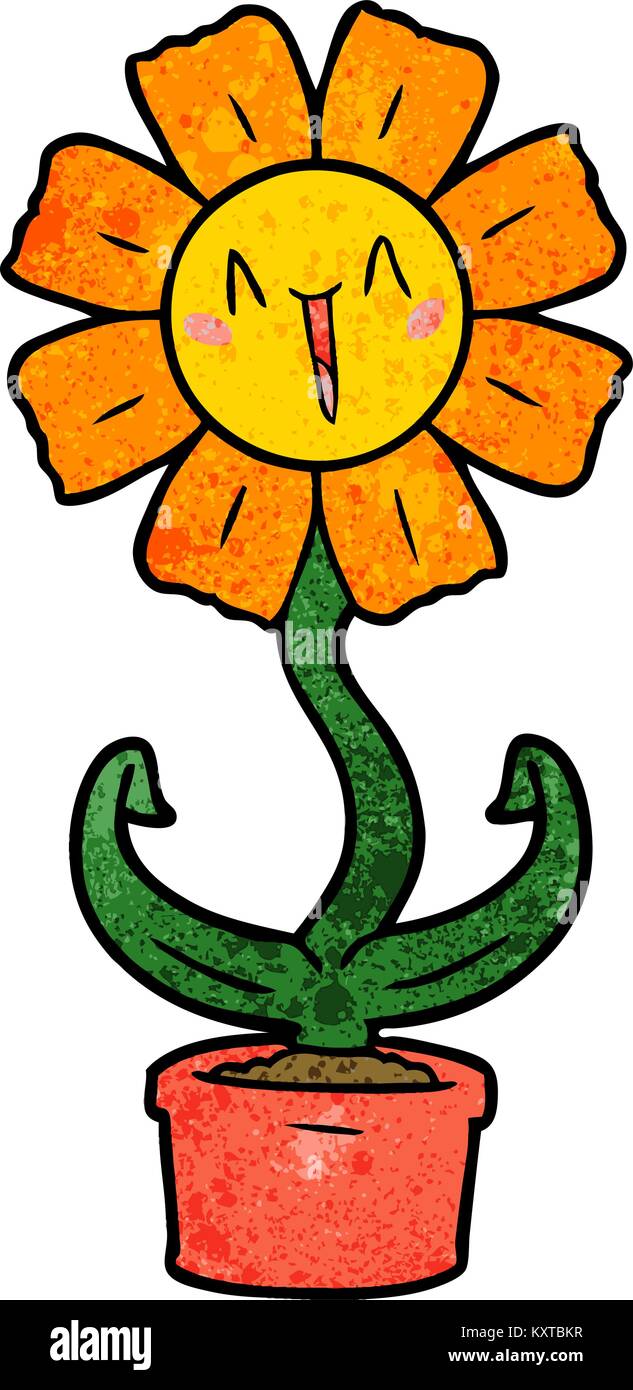happy cartoon flower Stock Vector Image & Art - Alamy