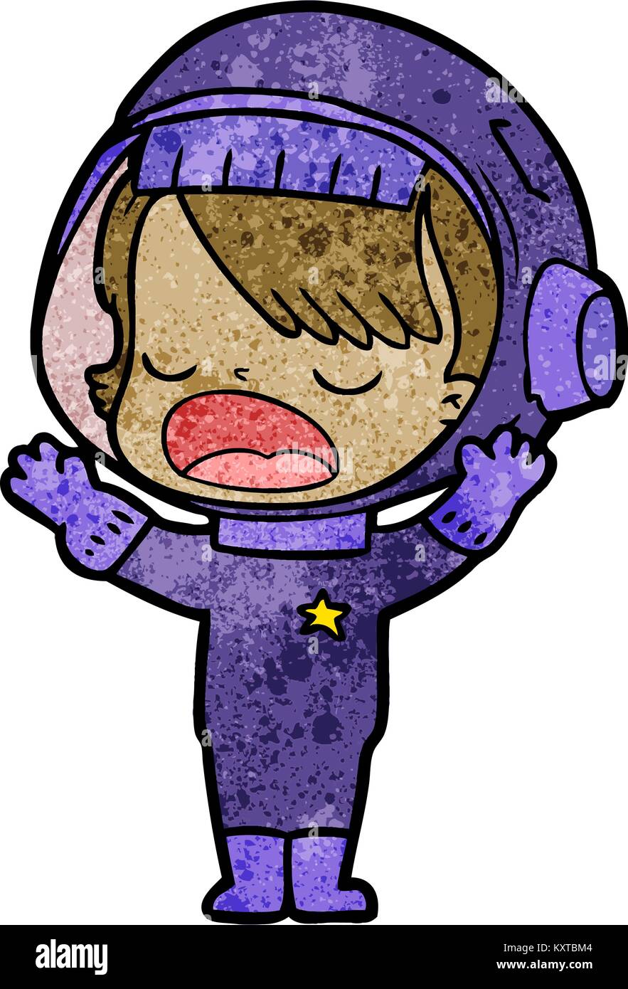 cartoon astronaut girl talking Stock Vector Image & Art - Alamy