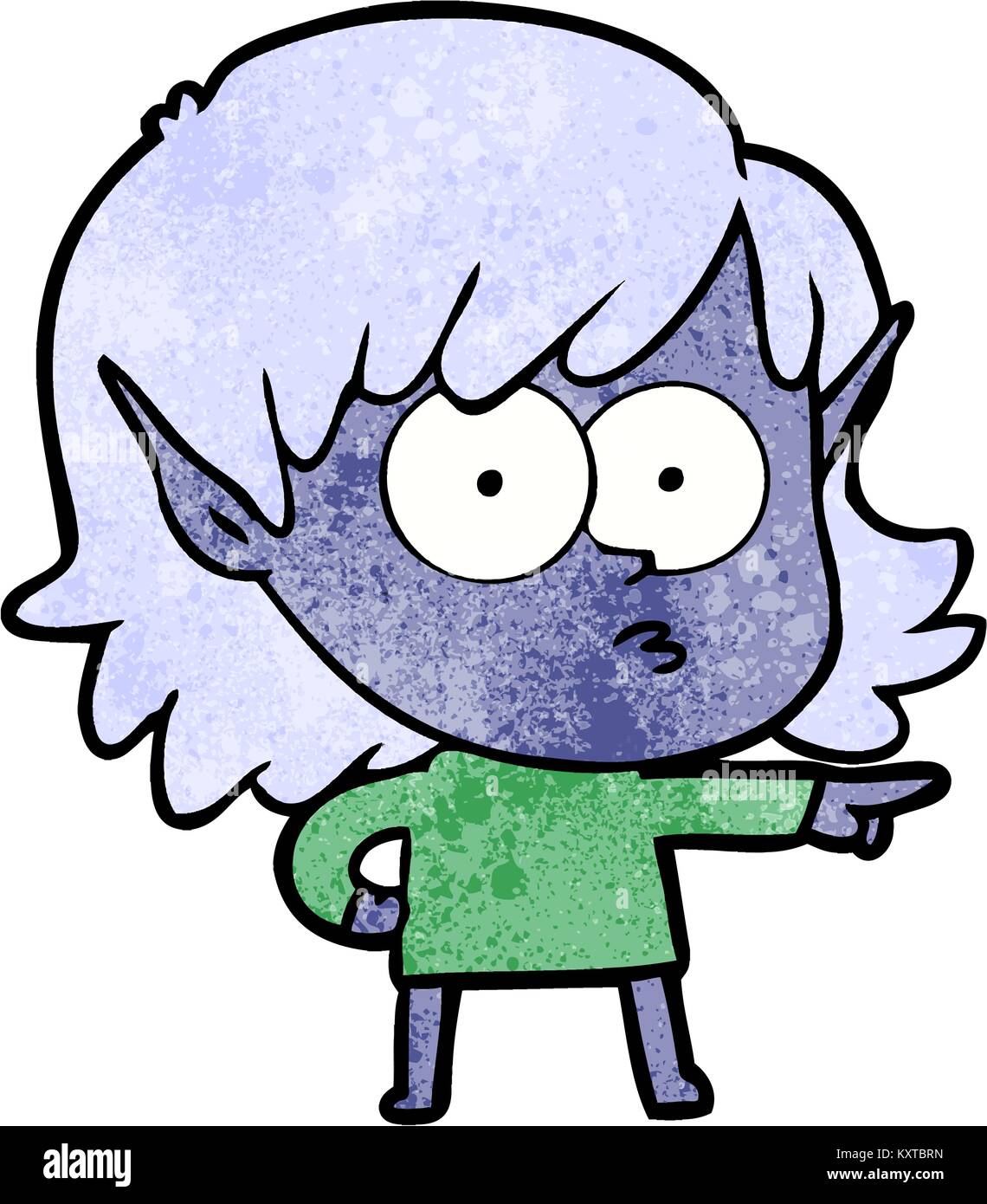 cartoon elf girl pointing Stock Vector Image & Art - Alamy