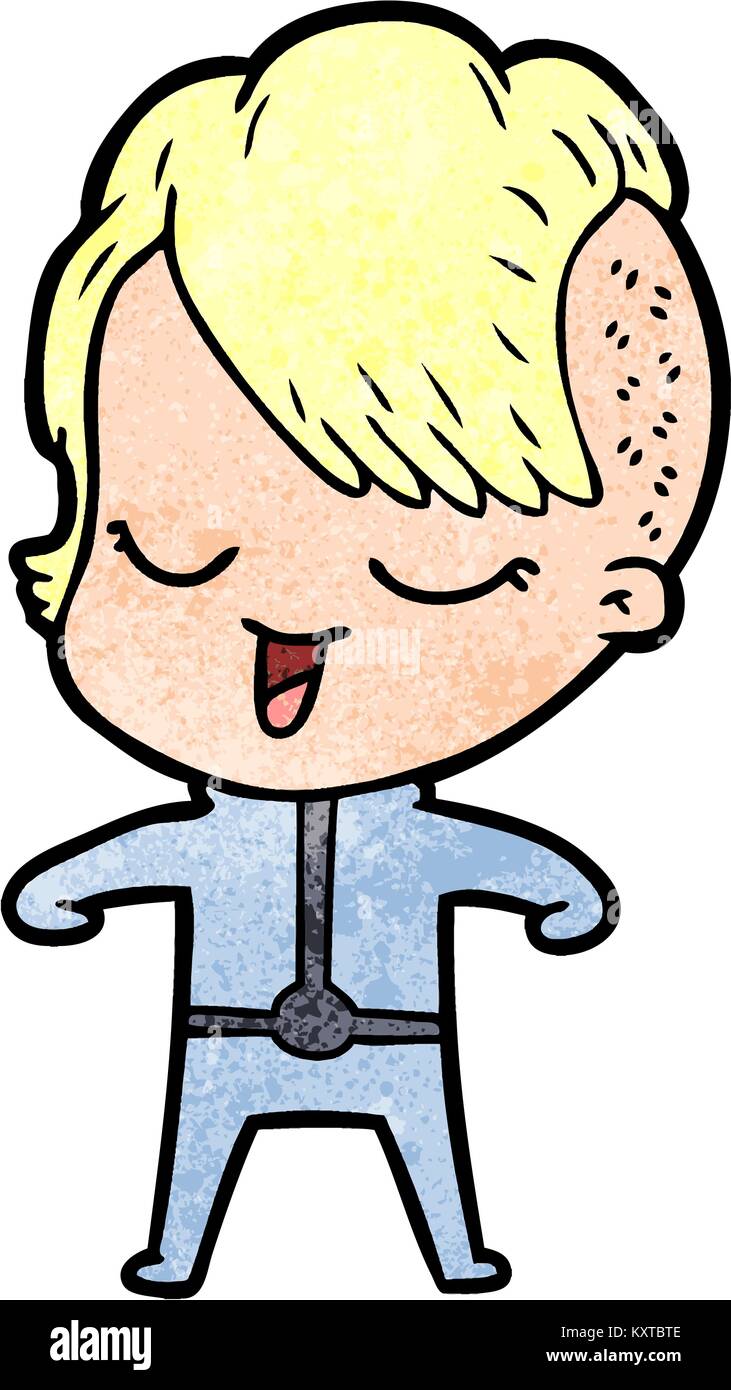 happy cartoon girl in futuristic clothes Stock Vector Image & Art - Alamy