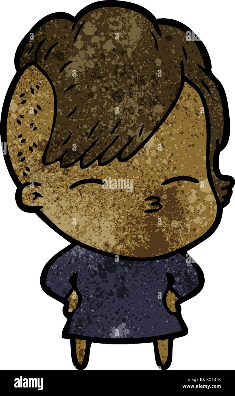 cartoon squinting girl Stock Vector Image & Art - Alamy