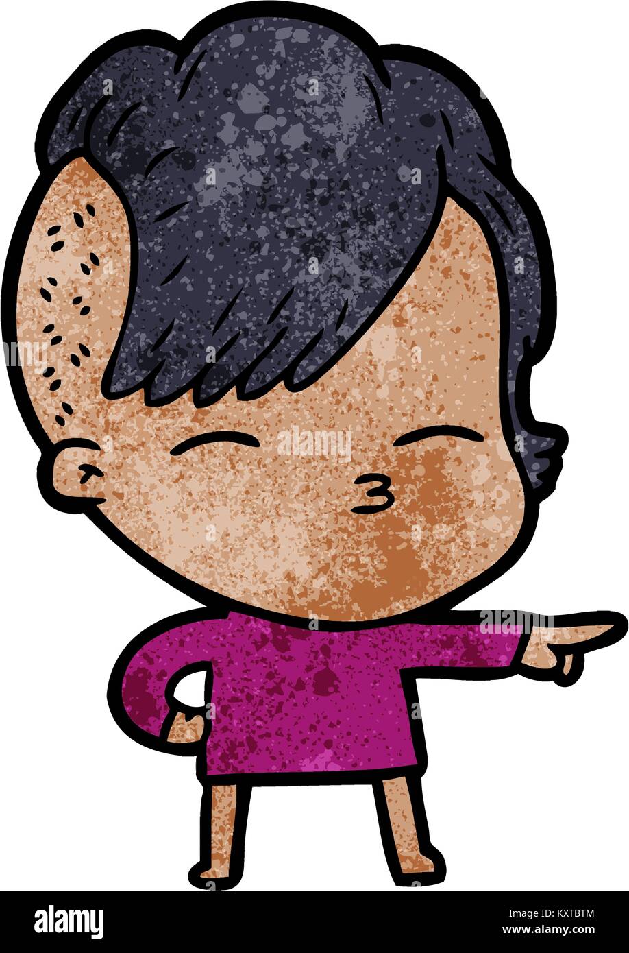 cartoon squinting girl Stock Vector Image & Art - Alamy