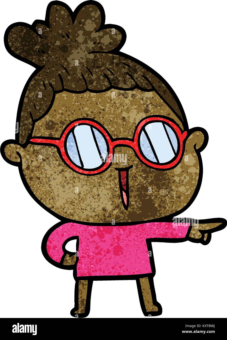 cartoon woman wearing spectacles Stock Vector Image & Art - Alamy