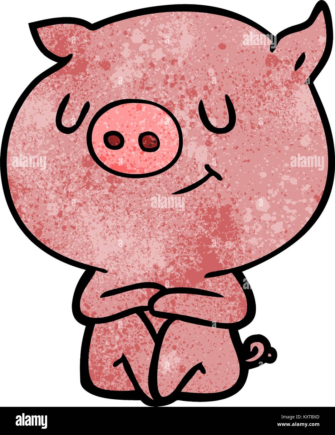 happy cartoon pig Stock Vector Image & Art - Alamy